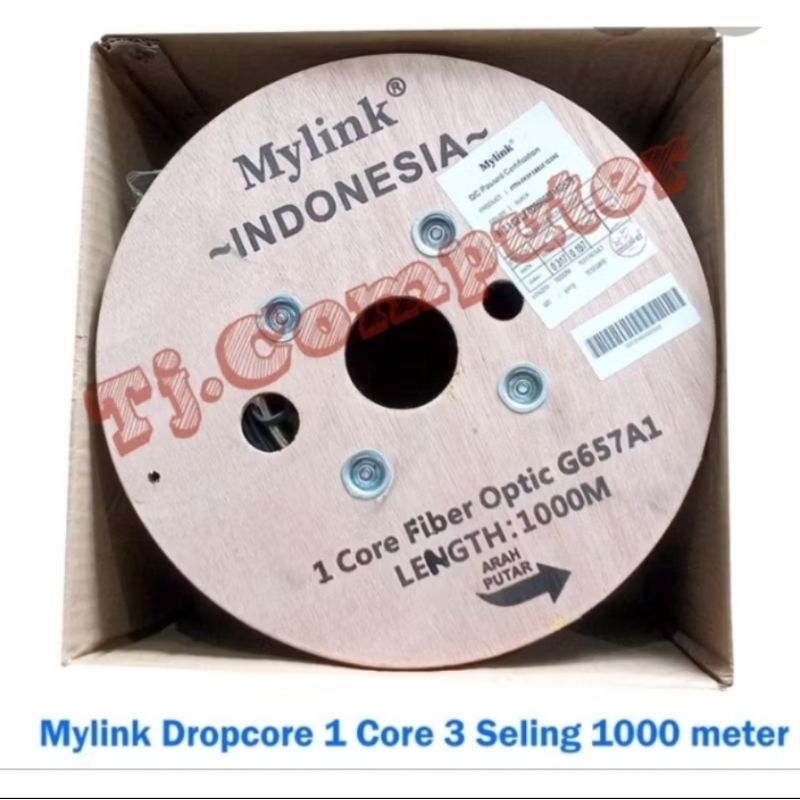 Mylink Dropcore Fiber Optic Cable G657A1 1 Core 3 Seling 1000 Meters ...