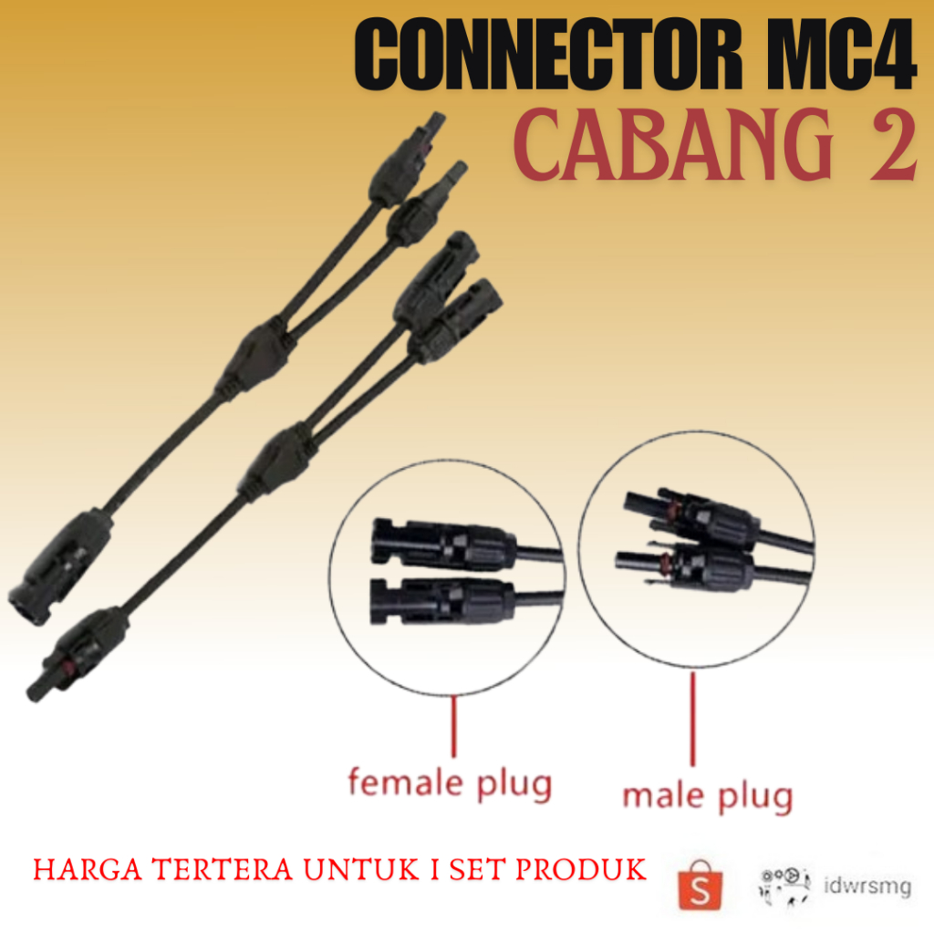1 SET MC4 Connector 2 prong MC4 Connector for installing PLTS Solar ...