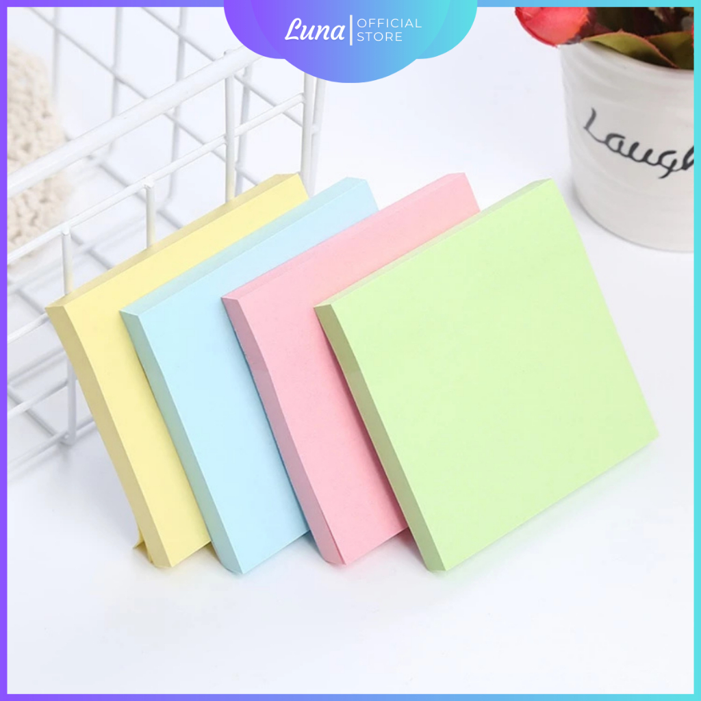 Sticky Notes Plain Pastel Color Memo Paper 100 Sheets | Shopee Malaysia