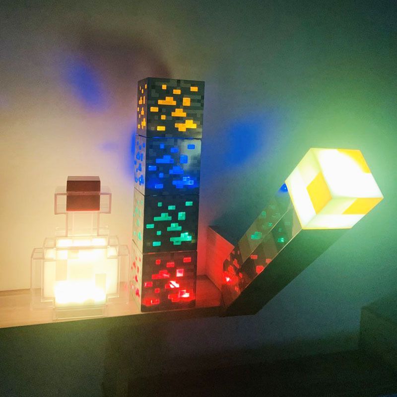 Minecraft torch lights, bee, creeper, axolotl, potion, ore | Shopee ...