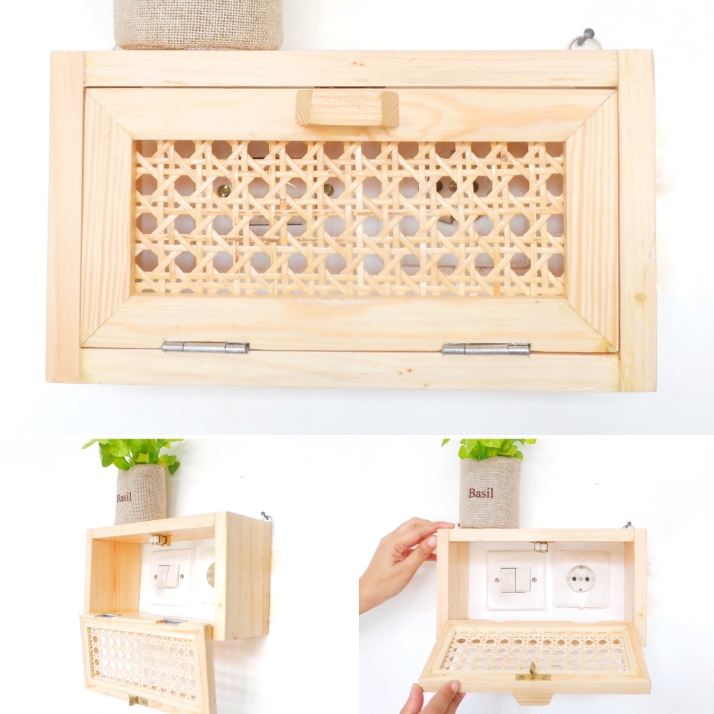 Webbing Rattan Switch Box (Wall Socket Electrical Terminal Plug Switch ...