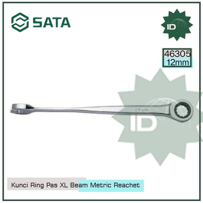 Pas RING KEY 46305 RATCHETING ANTI PAIN 12MM XL X-BEAM SATA TOOLS ...
