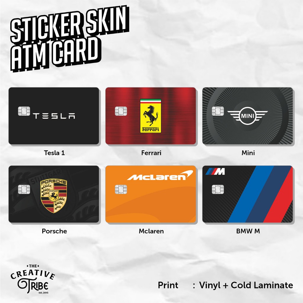 Car Brand - Skin Card Sticker - Vinyl ATM Debit Credit Emoney Flazz BMW ...