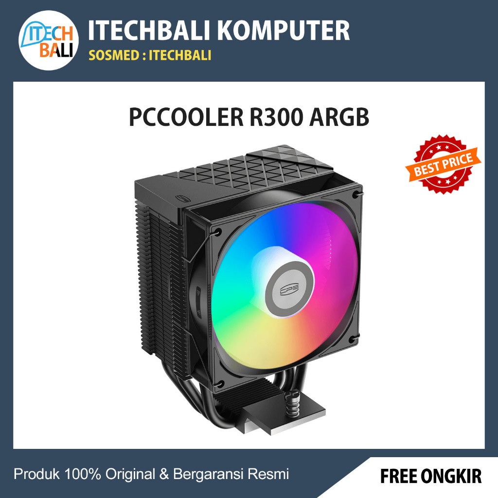Fan CPU PCCOOLER / PC COOLER R300 ARGB | Itechbali | Shopee Malaysia
