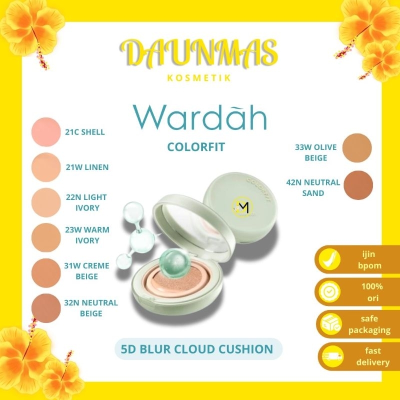 WARDAH Colorfit 5D Blur Cloud Cushion SPF 50 PA ++++ 15g | Shopee Malaysia