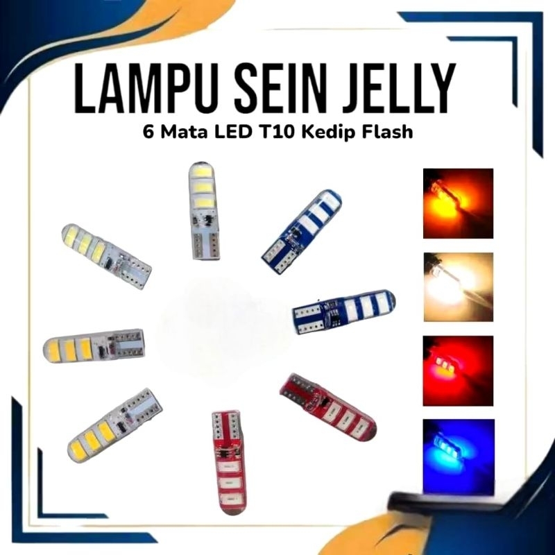 MATA T10 flashing jelly flash turn signal lights 6 eyes price for a ...