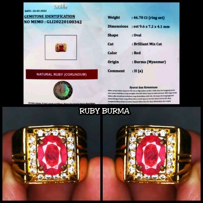 Ruby ruby Burmese myanmar (pigeon blod HQ) | Shopee Malaysia
