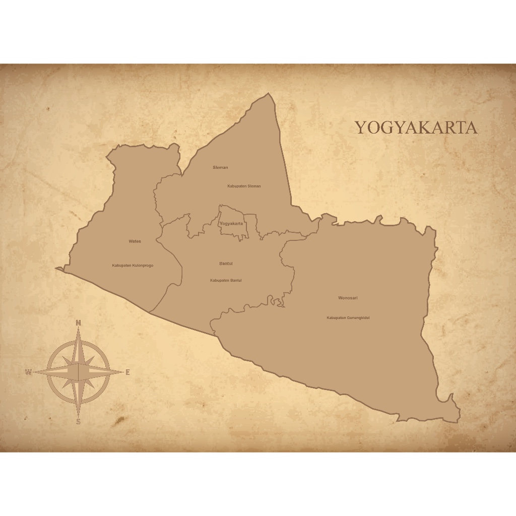 HIASAN DINDING KAYU Wall Decor Yogyakarta Map Wooden Poster Island ...