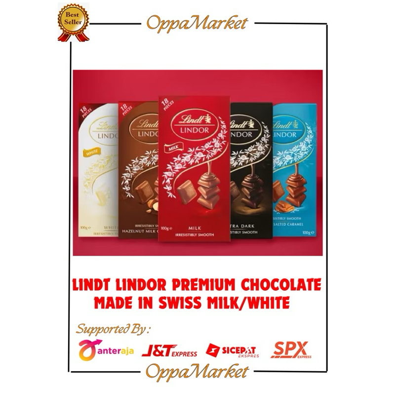 Lindt LINDOR CHOCOLATE PREMIUM SWISS VARIANT MILK/WHITE 100G | Shopee ...