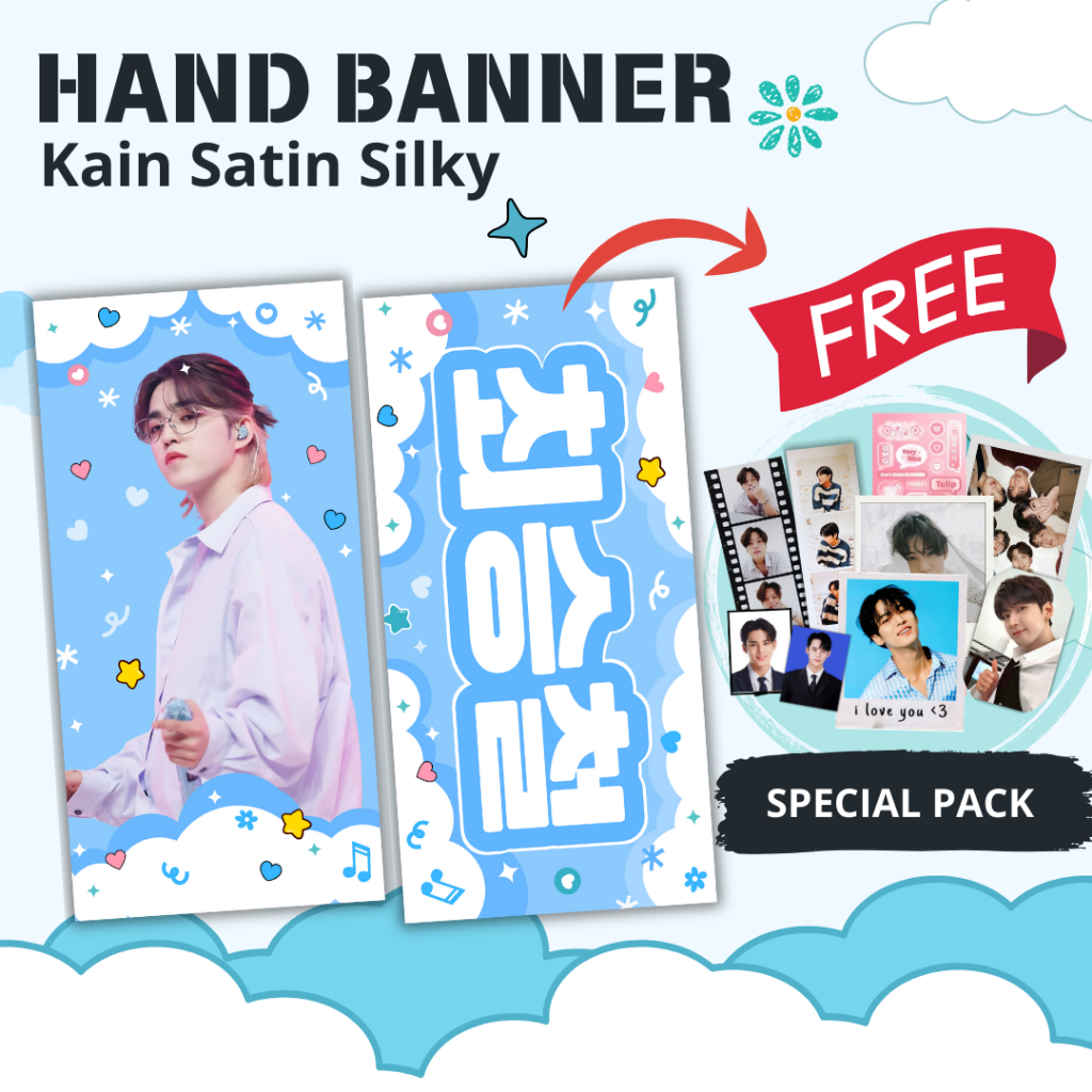 Hand Banner KPOP IDOL Premium Silky Slogan Satin Fabric Custom ...