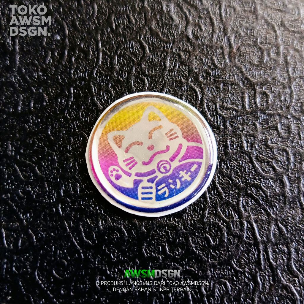 Lucky cat titanium Flexible emblem Sticker | Shopee Malaysia
