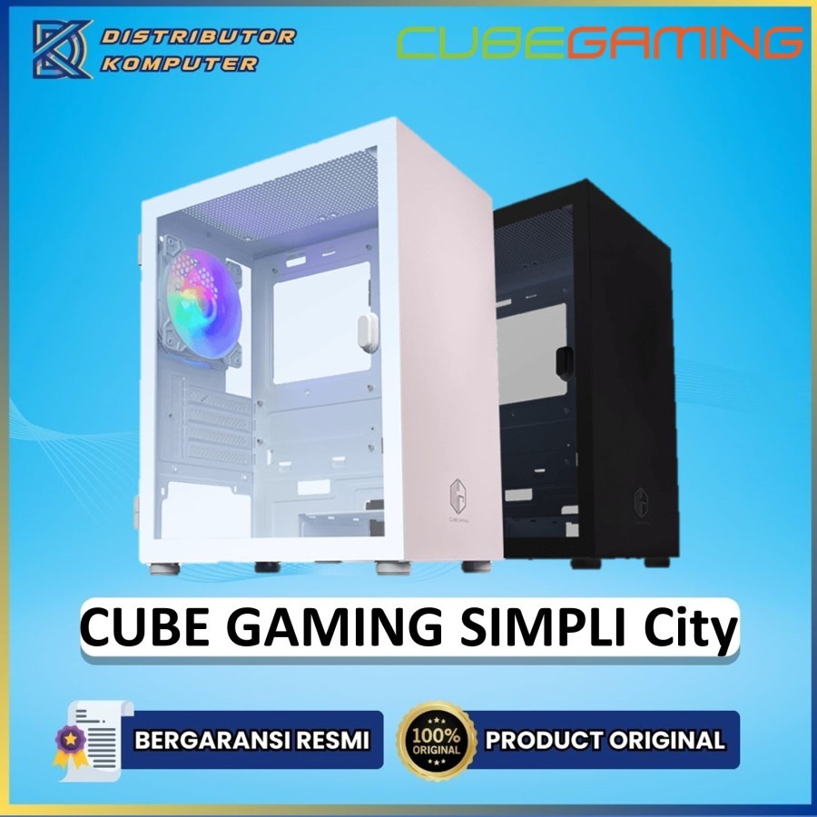 Cube Gaming SIMPLI City White Casing - mATX Gaming Case - All White Inside | Shopee Malaysia