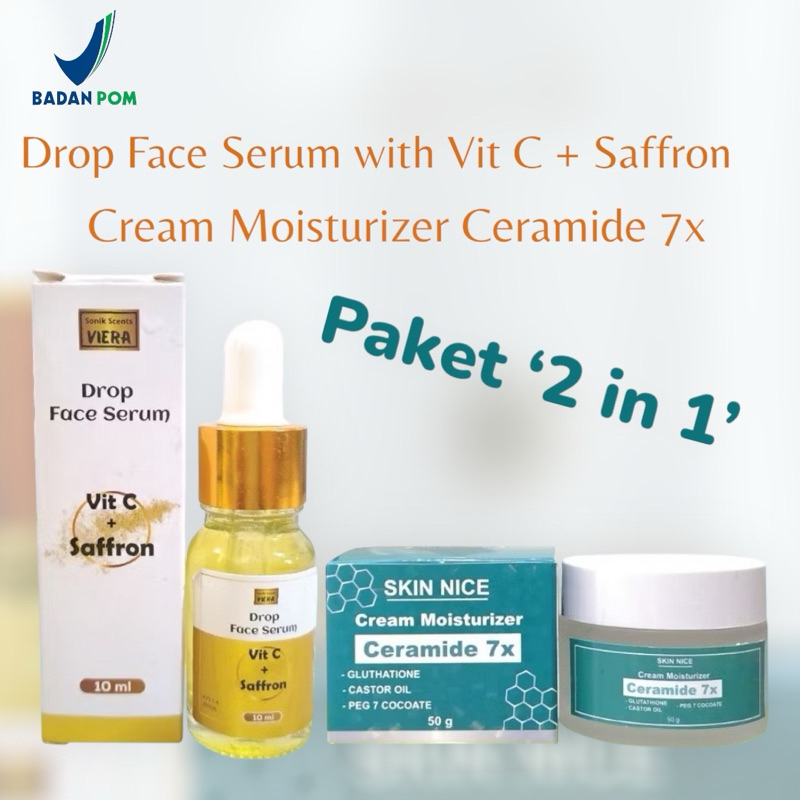 Drop Face serum Package With VIT C + Saffron With Cream Moisturizer ...