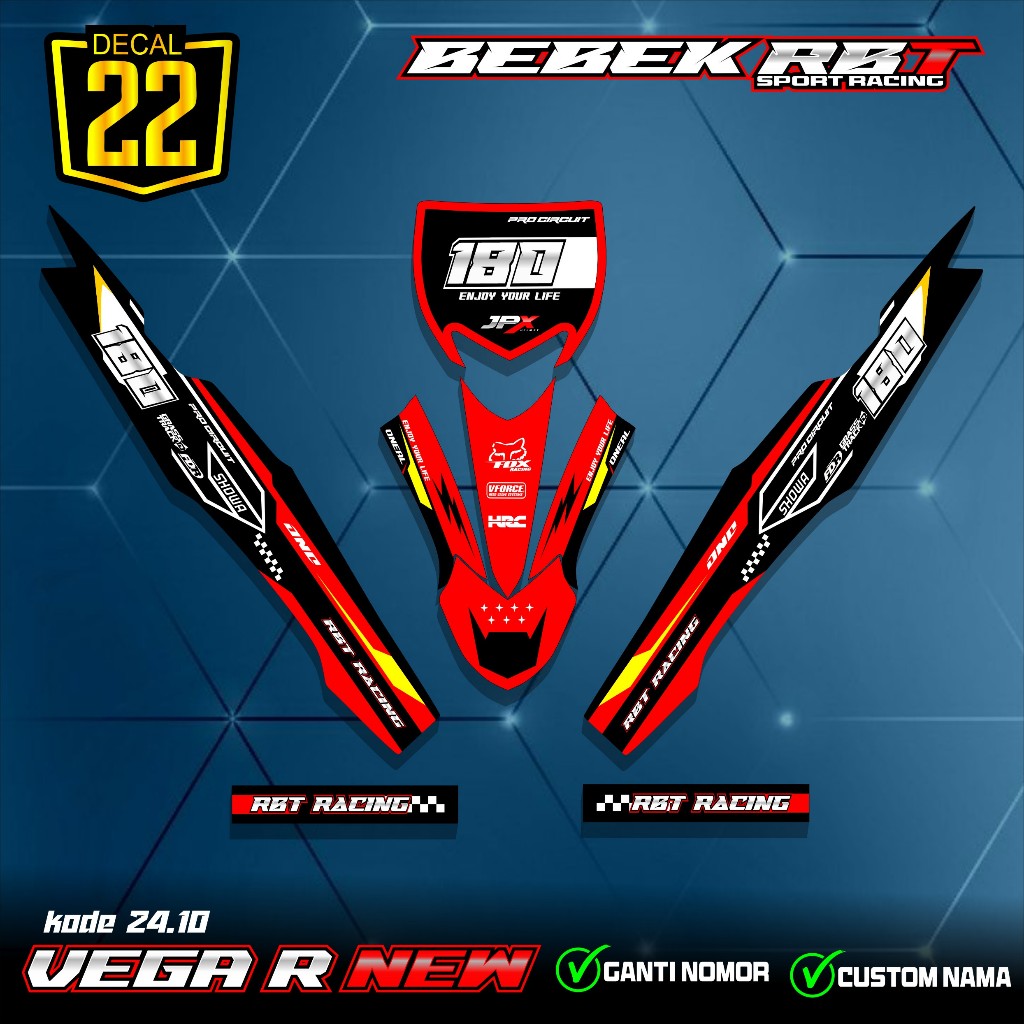 Yamaha VEGA R NEW Striping Sticker RBT DUCK MOTORCYCLE Latest SUPERMOTO ...