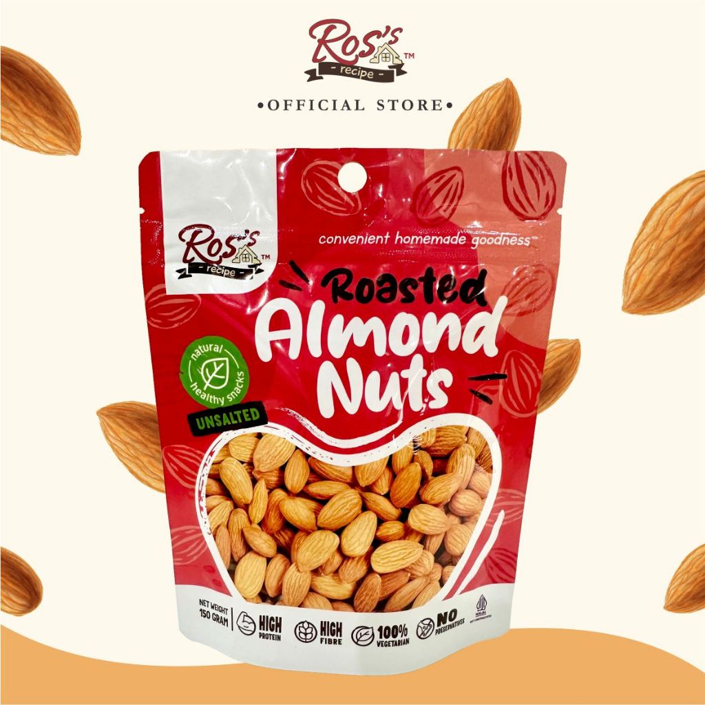 Premium Almonds 150 gr - roasted nuts - oven - roasted | Shopee Malaysia