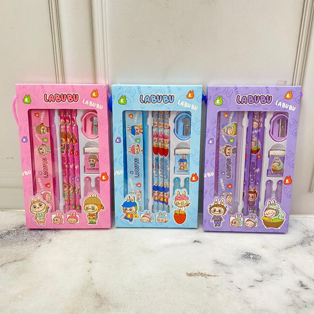 5 in 1 Labubu Stationery Package Complete Cute Complete Ready 3 Color ...