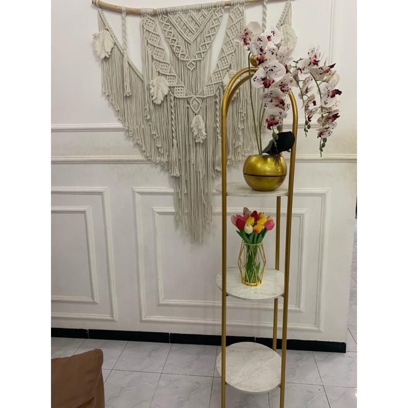 Minimalist gold bird cage shelf Multi-purpose shelf living room corner ...