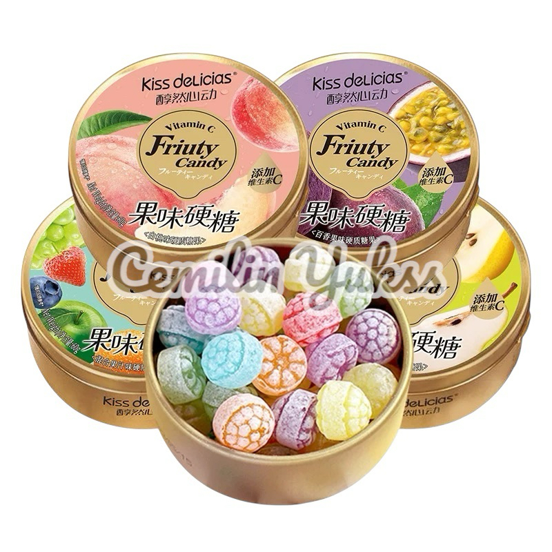 Kiss Delicias Fruity Candy Mix Fruit 60g Kerasa Candy Pear Flavor Passion Fruit Peach Lime ...