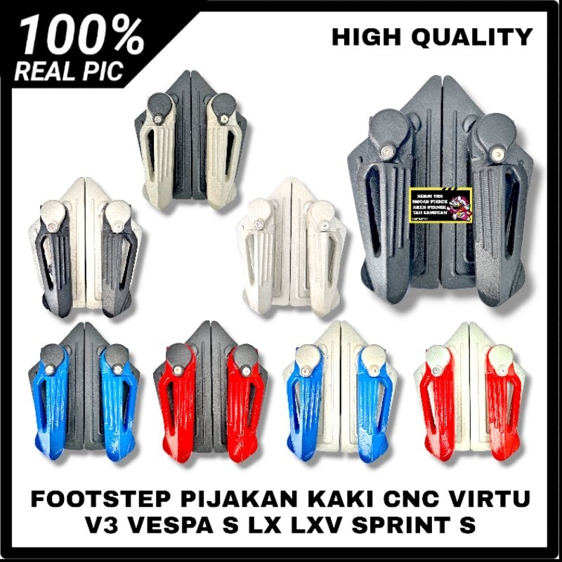 FOOTSTEP FUSTEP BOSTEP POSTEB REAR FOOTSTEP CNC VIRTU V3 VESPA S LX LXV ...