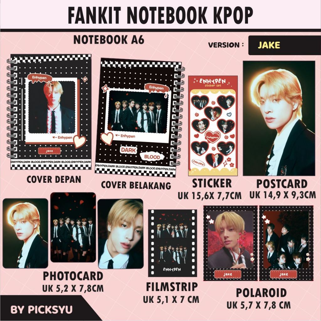 (PACKING Box) ENHYPEN NOTEBOOK SAVINGS PACKAGE - DARK BLOODII FANKIT ...