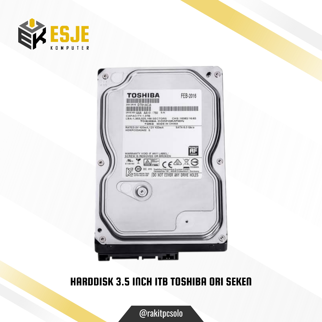 Toshiba Internal HDD / Hard Disk PC / Cctv 1TB 3.5 Inch Sata | 1 TB ... Toshiba Internal HDD / Hard Disk PC / Cctv 1TB 3.5 Inch Sata | 1 TB ...