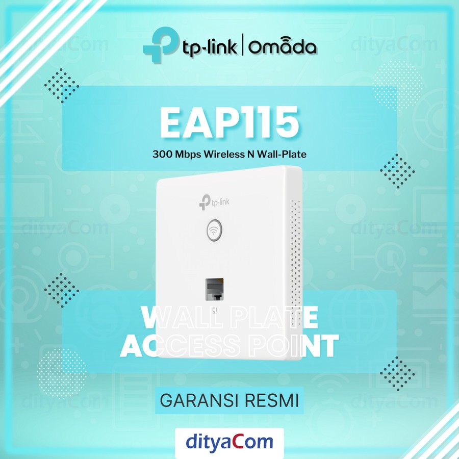 Tp-link EAP115-WALL 300MBPS WIRELESS N WALL-PLATE ACCESSORIES POINT ...