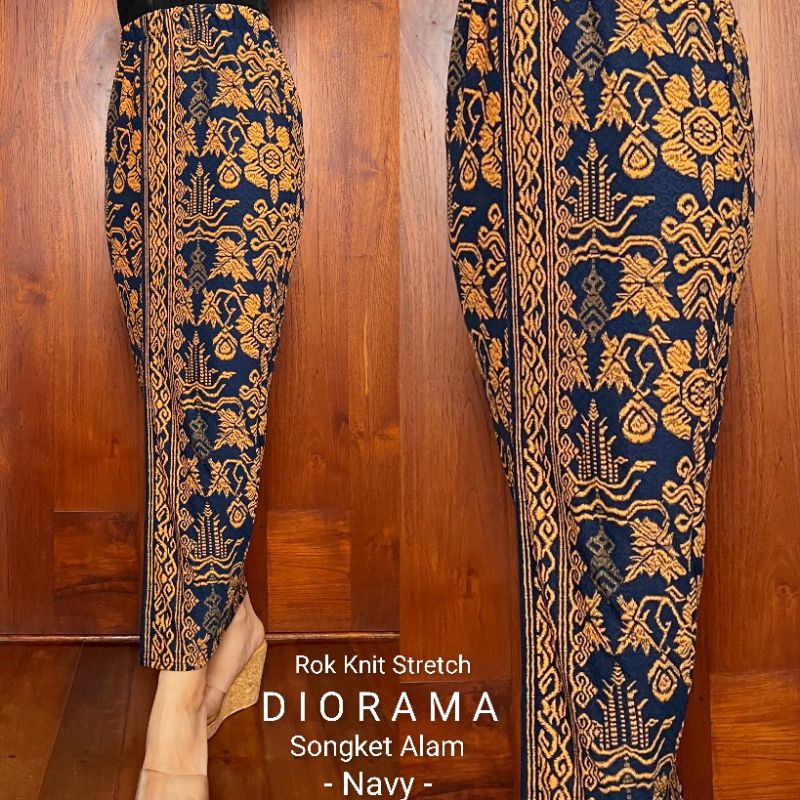 Natural SONGKET DIORAMA STRETCH KNIT Kebaya BOTTOM SKIRT | Shopee Malaysia