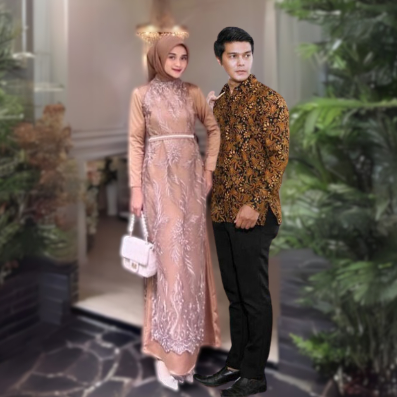 Latest 2025 Eid Couple Batik 5 in 1 savina sarimbit satin Couple dress ...