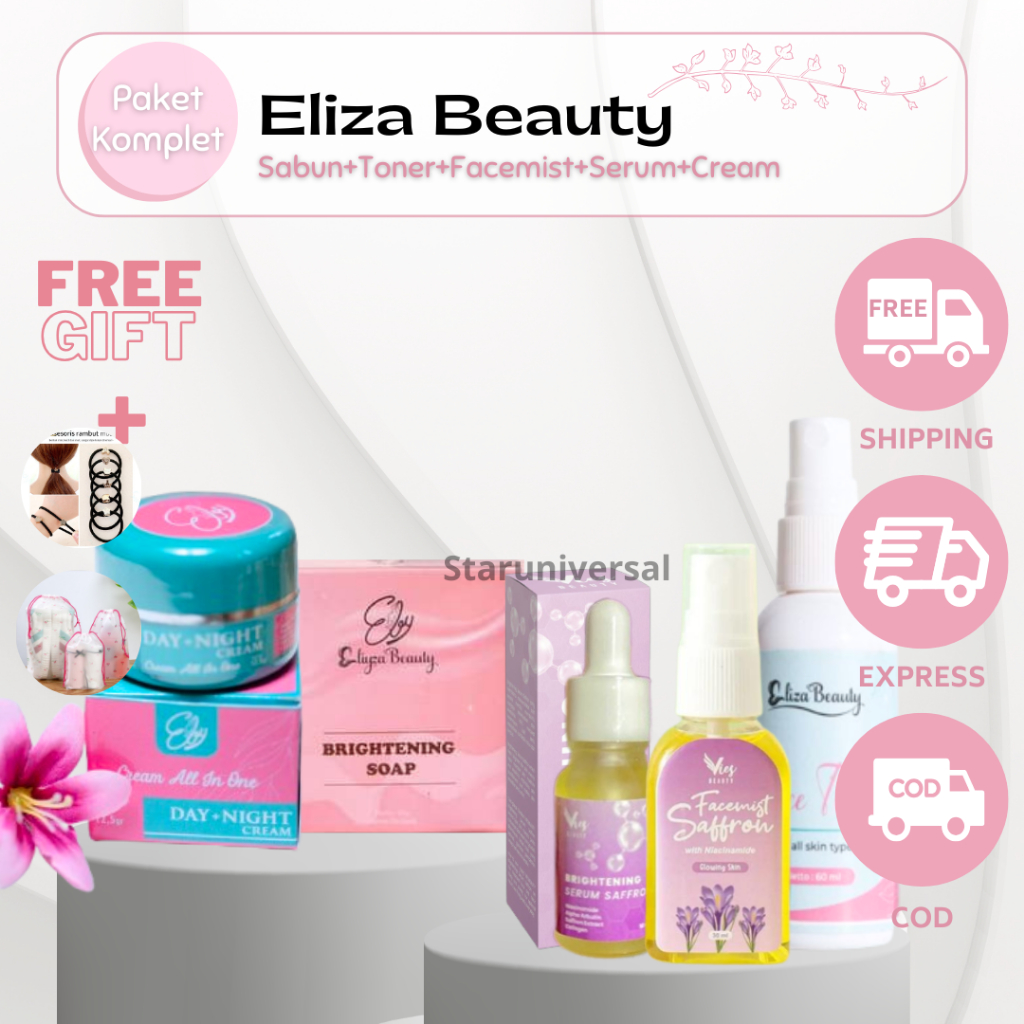 Eliza BEAUTY CREAM COMPLETE PACKAGE WITH FACEMIST SAFRON & SAFRON SERUM ...