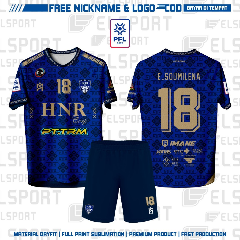 Custom Home Fafage Banua New PFL 2025 Futsal Jersey Full Printing Free ...