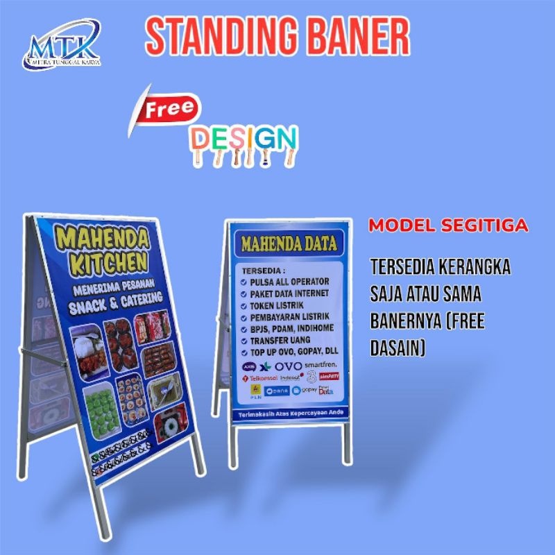 Standing baner Triangle aluminum and X baner | Shopee Malaysia