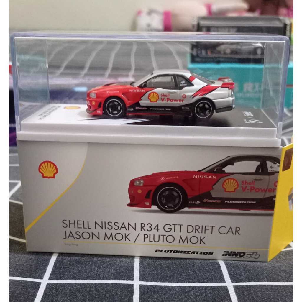Inno64 Shell Nissan R34 GTT Drift Car Jason MOK / Pluto MOK | Shopee ...