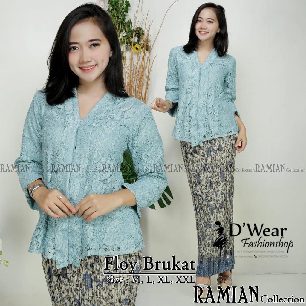 Modern Floy Brocade Kebaya Suit, Powder Blue and others/Kartini Floy ...