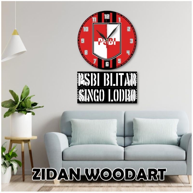 KAYU HIASAN DINDING Custom WOODEN WALL CLOCK PSBI BLITAR X PSGJ GUNUNG ...