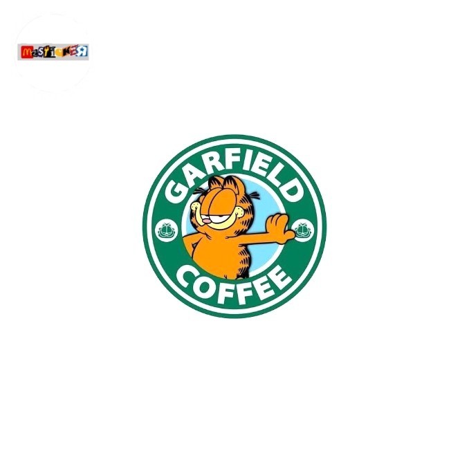 Garfield Coffee sticker logo rounded sticker | Shopee Malaysia