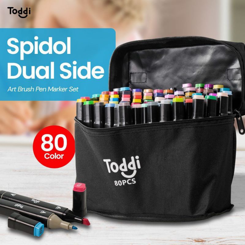 Toddi Dual side Fine Art Brush Art Marker Set 1.0 and 6.0mm Tip ...