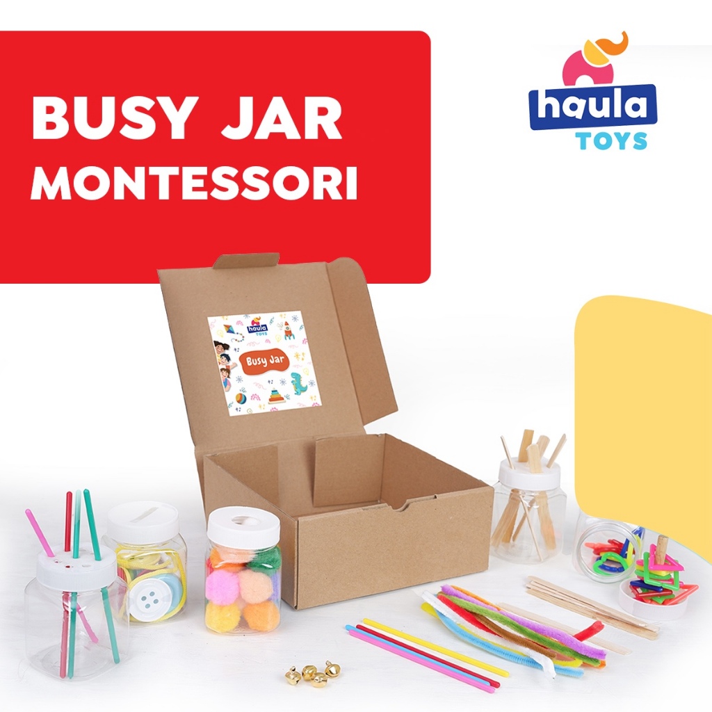 HAULA TOYS | Montessori PAUD Toys / Busy Jar 5 in 1 Sensory Play / Baby ...