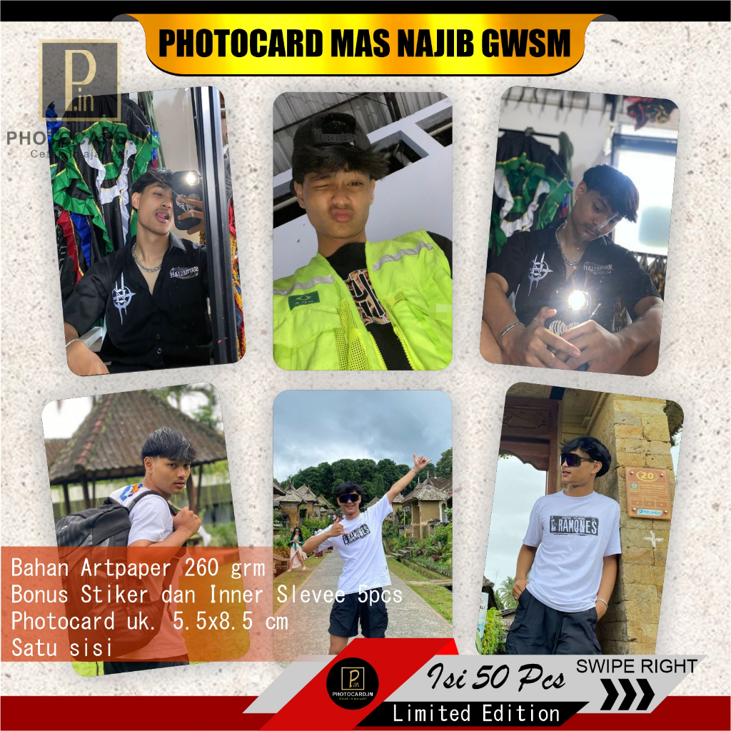 Photocard Mas Najib Member GWSM contains 50 pcs (Free Stickers and ...