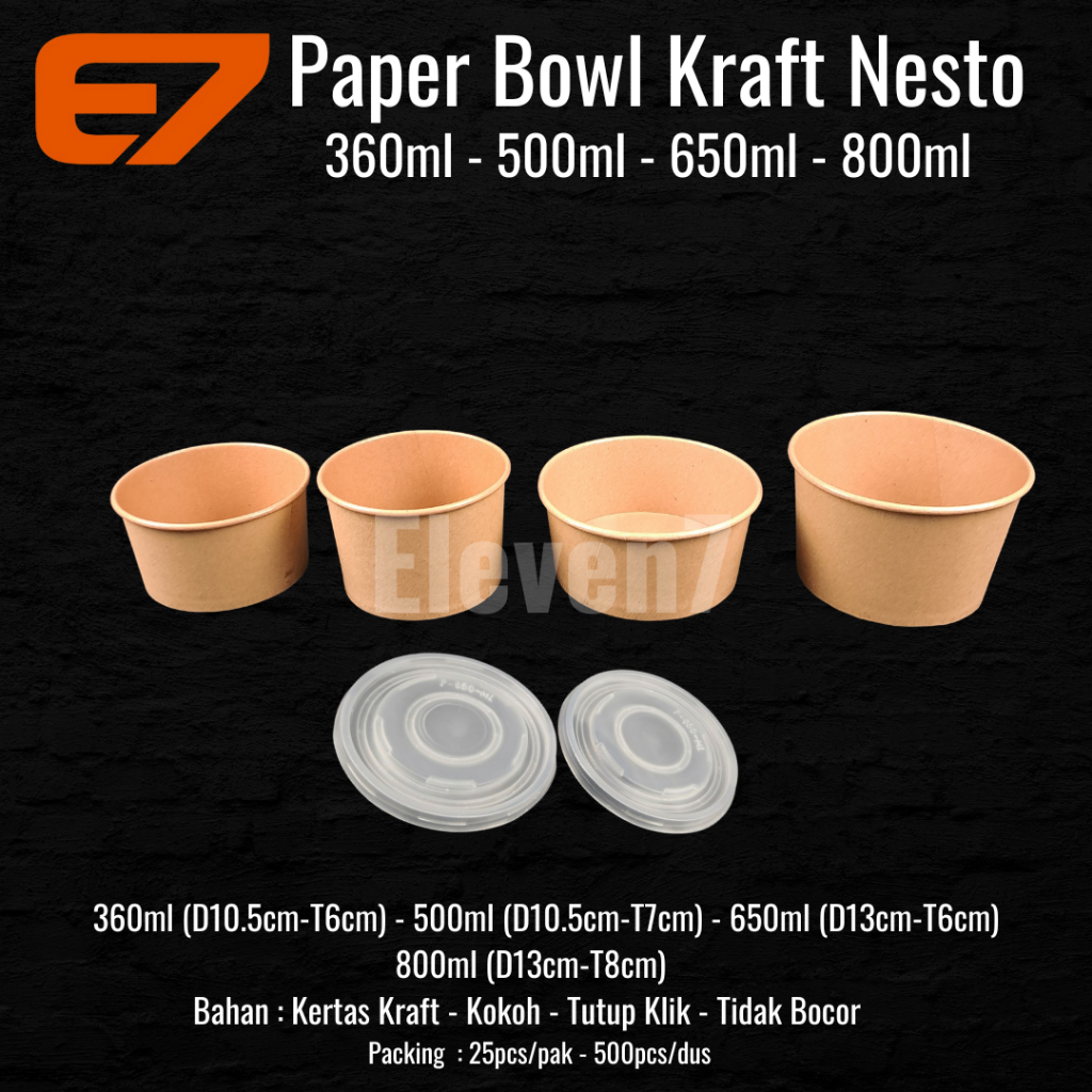 Kraft Paper Bowl - Paper Bowl, Rice Bowl 360/500/650/800ml (500pcs ...
