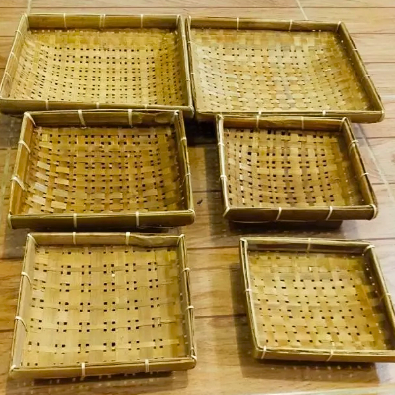 Hanania Jogja | Square Bamboo Plate | SQUARE BAMBOO LALAP PLATE | Woven ...