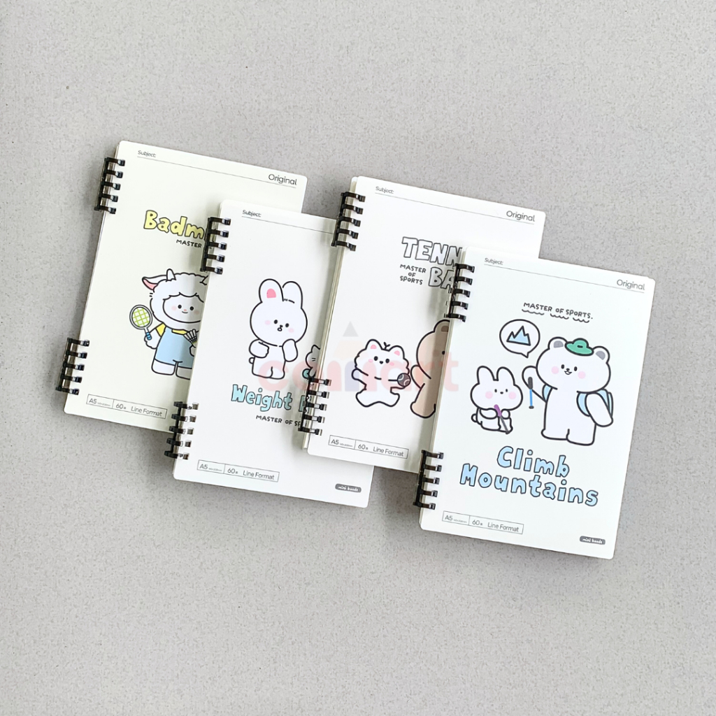 Binder Notepad A5 B5 10 Ring Animal Cute Exercise Wengu HC-060 ...