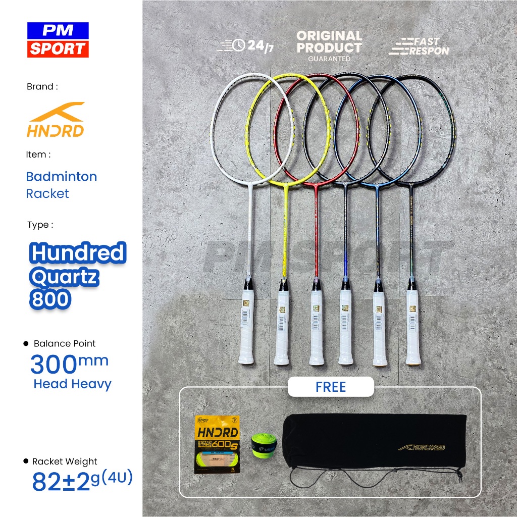Original HUNDRED QUARTZ 800 BADMINTON / BADMINTON RACKET | Shopee Malaysia