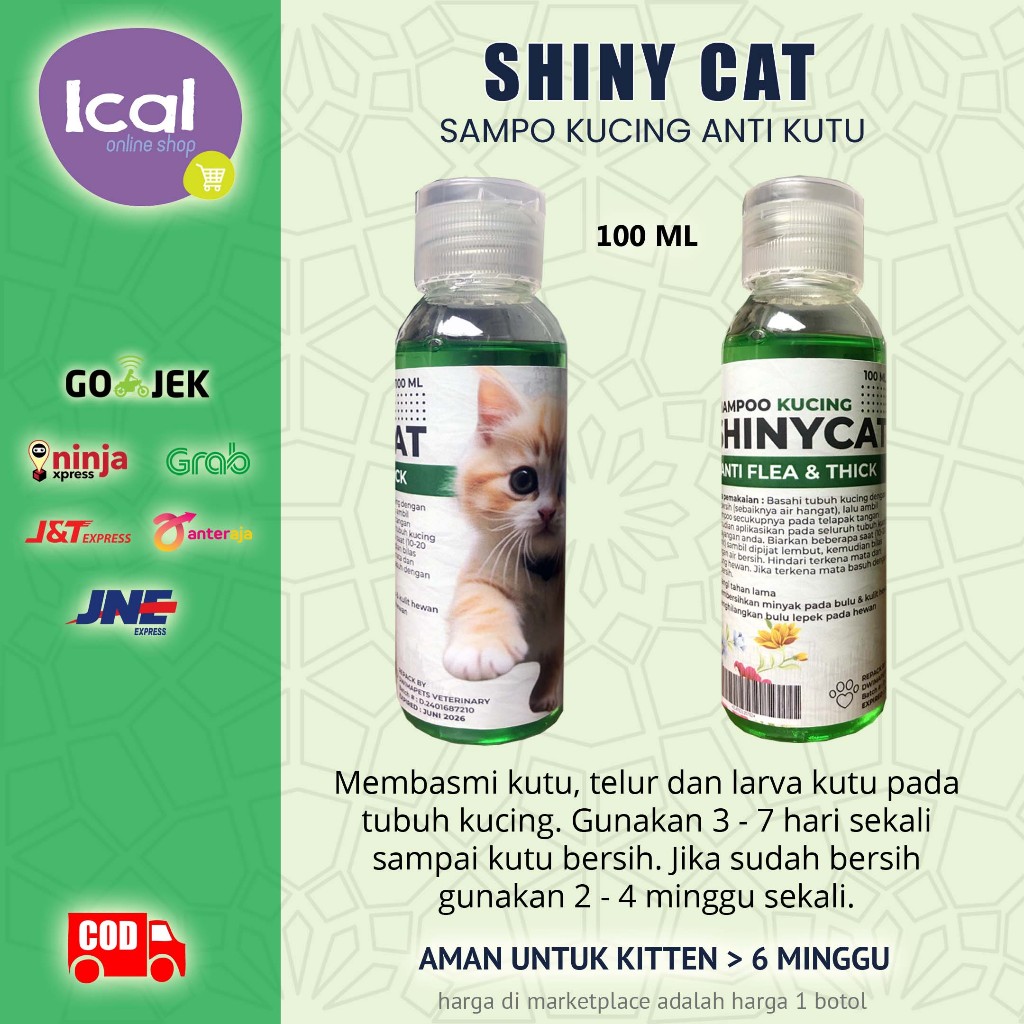 SAMPO Shinycat Anti Flea Cat Shampoo 100 ML | Shopee Malaysia