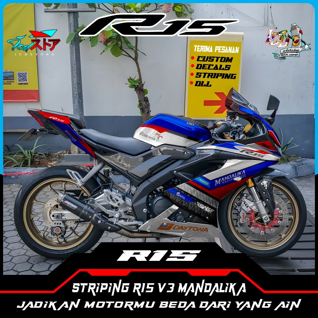 R15 V3 Decal - R15 V3 Motorcycle Sticker - Fullbody Yamaha R15 V3 ...