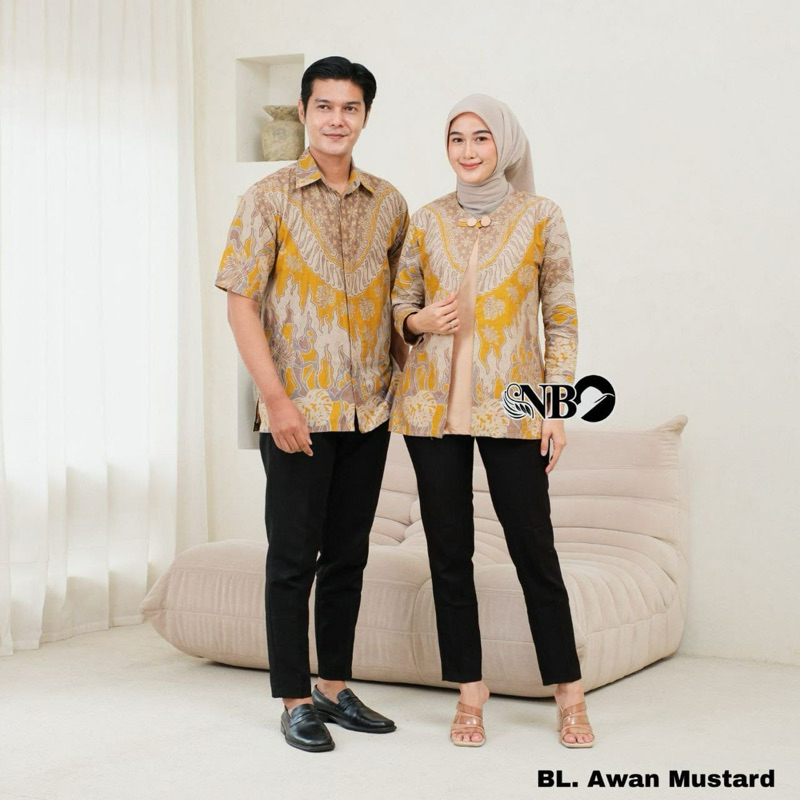 Couple Batik men's and women's batik office uniforms batik party ...