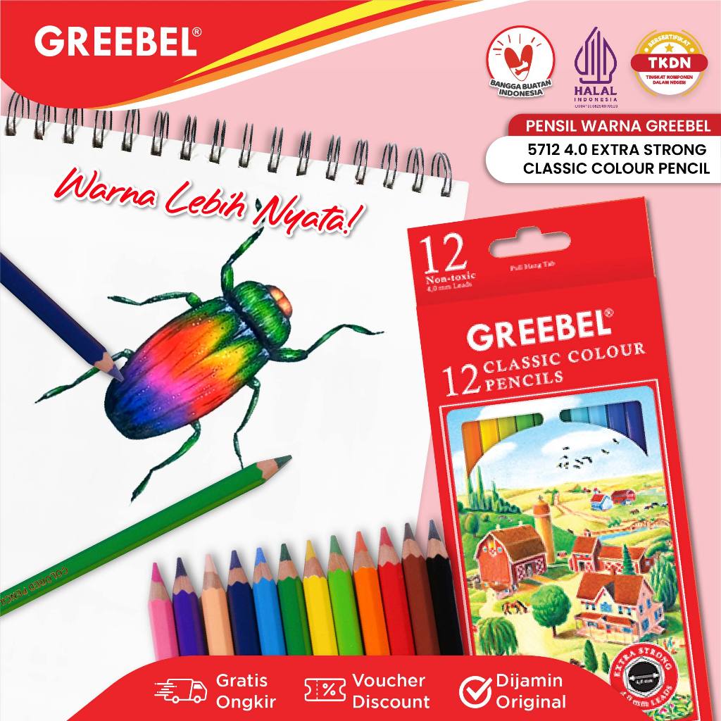Greebel Colored Pencils 12 Colors / Classic Color Pencils (5712 ...
