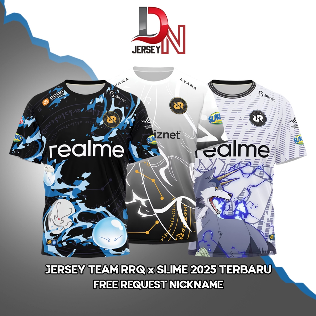 Newest JERSEY TEAM RRQ x SLIME Tensura 2025 T-shirt (free custom nickname) | Shopee Malaysia
