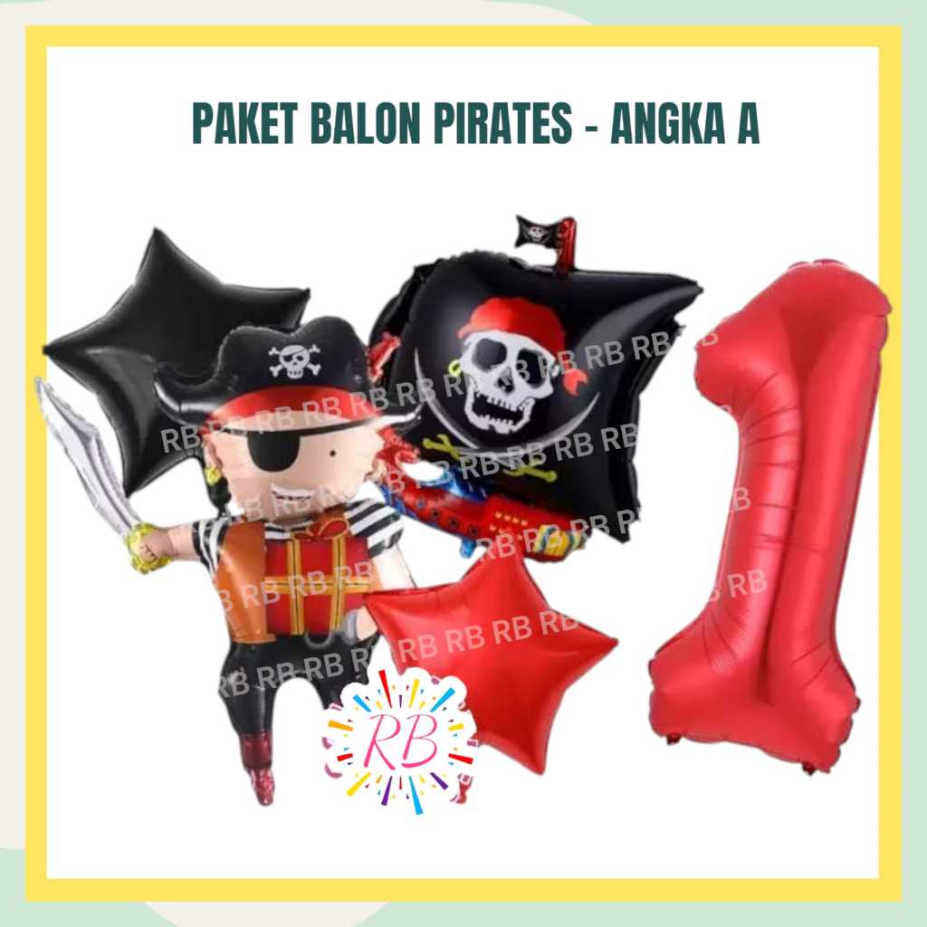 Number A PYRAMID Balloon Package / One Piece Ship Pirate Birthday ...