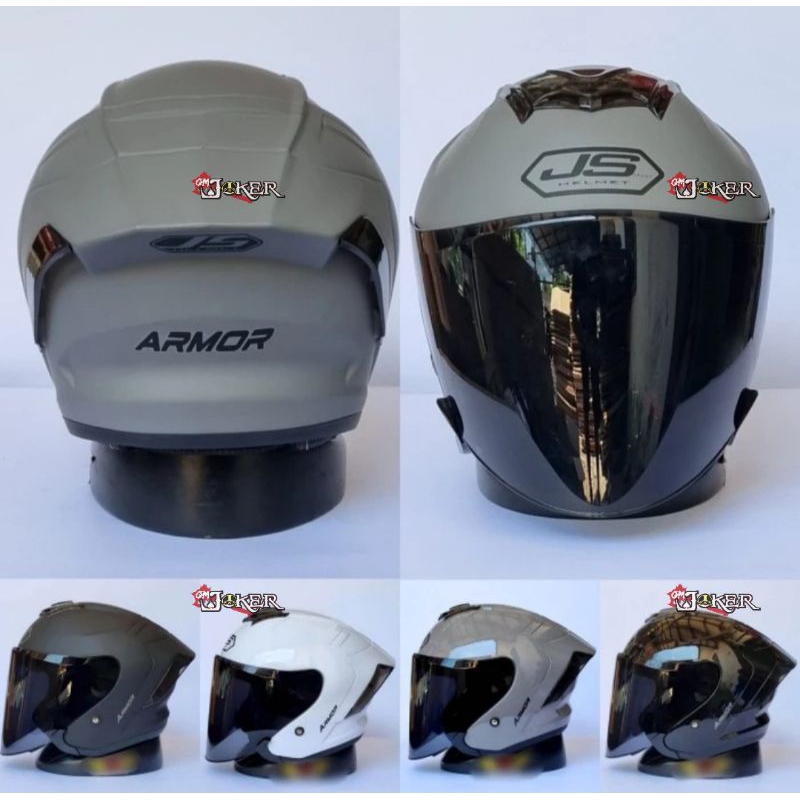 Original JS ARMOR HALF FACE SINGLE VISOR HELMET | Shopee Malaysia