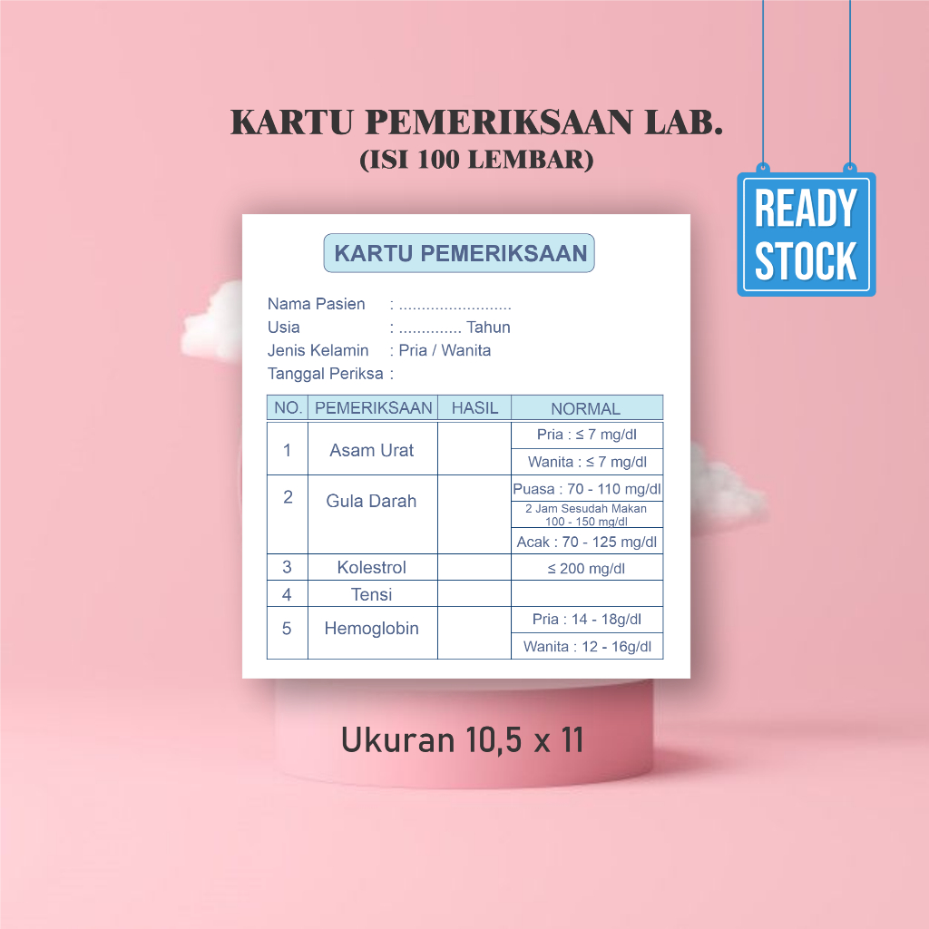 Lab Examination Card, Control Card, Laboratory Card - Laboratory ...